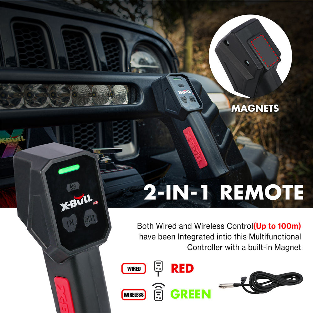 X-BULL Winch Control Box for 13500/14500 LBS with Multifuctional Remot ...