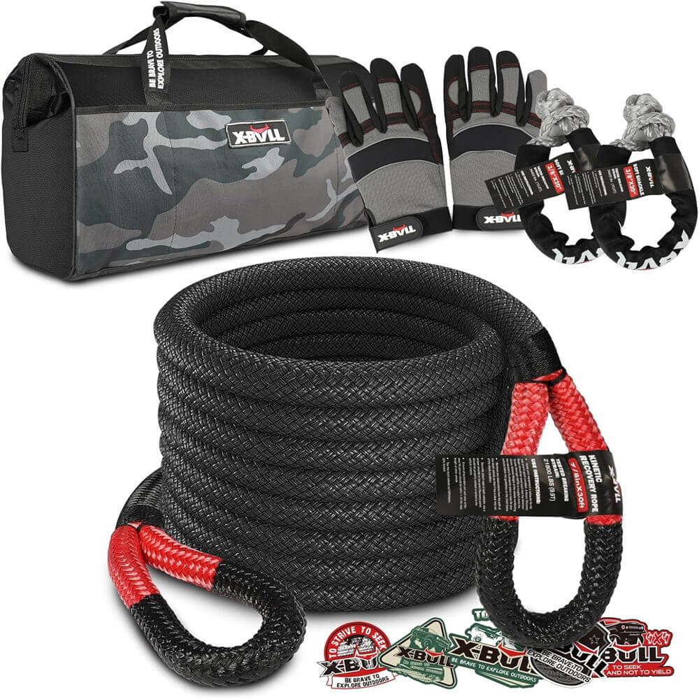 X-BULL Winch Kinetic Rope Recovery Kit 7/8" X 30ft 34000 LBS – X-BULL ...