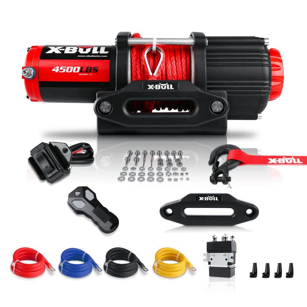 X-BULL Electric Winch 4500 LBS 12V Wireless Synthetic Rope ATV UTV ...